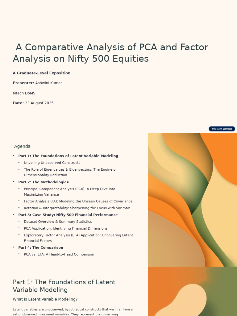 A Comparative Analysis of PCA and Factor Analysis On Nifty 500 Equities ...