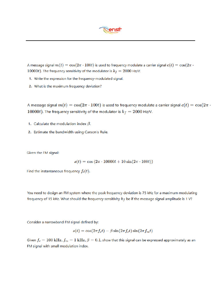 TD3 Frequency Modulation - Copie | PDF