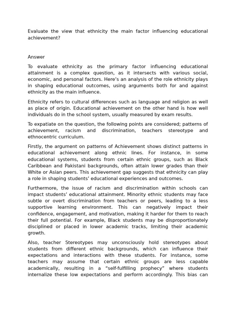 Evaluate Question On Education | PDF | Teachers | Stereotypes