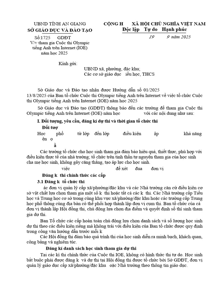 1725 SGDĐT GDPT - 1 | PDF