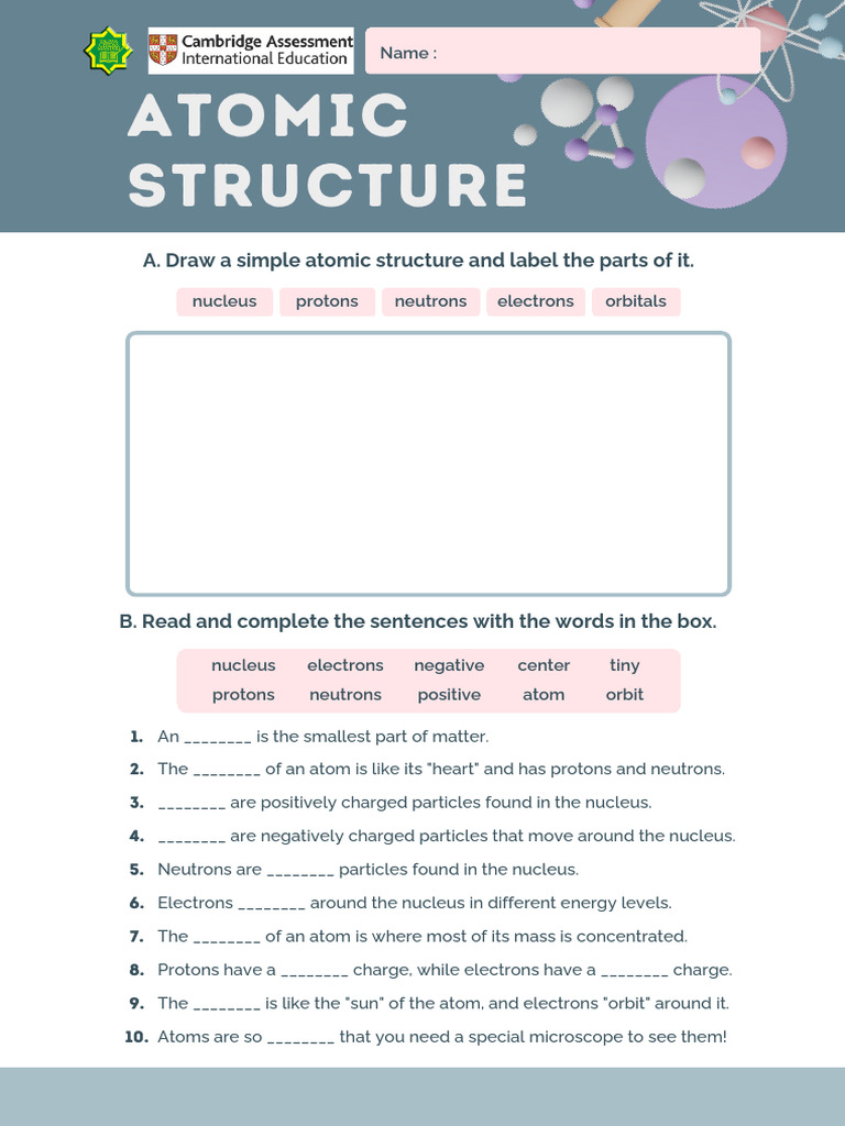Quiz Atomic Structure Science | PDF