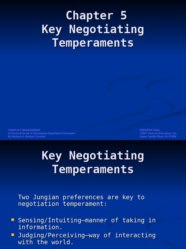 Key Negotiating Temperaments Explained | PDF | Extraversion And ...
