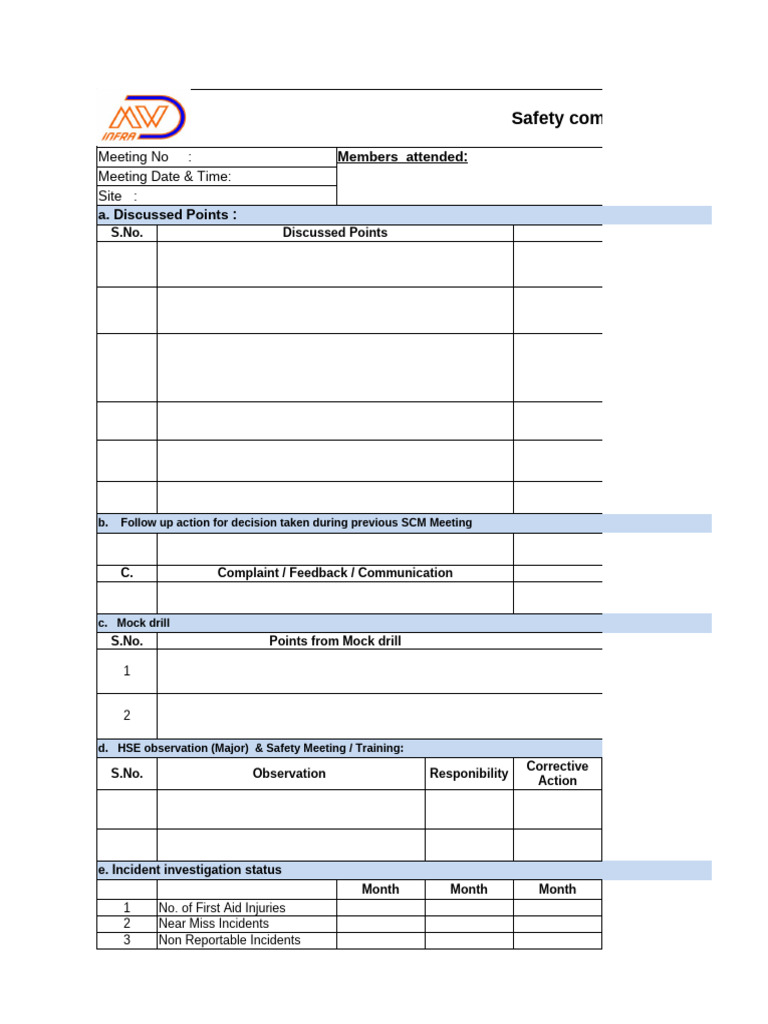 18.safety Committee Format | PDF