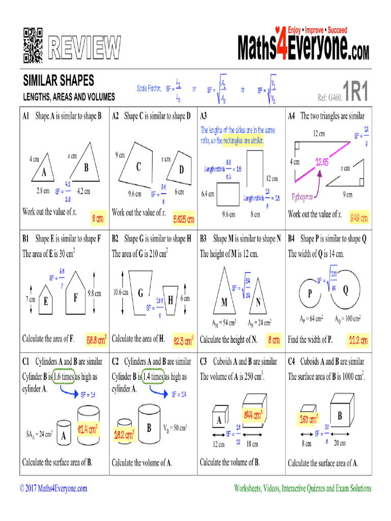 Similar Shapes Answers | PDF