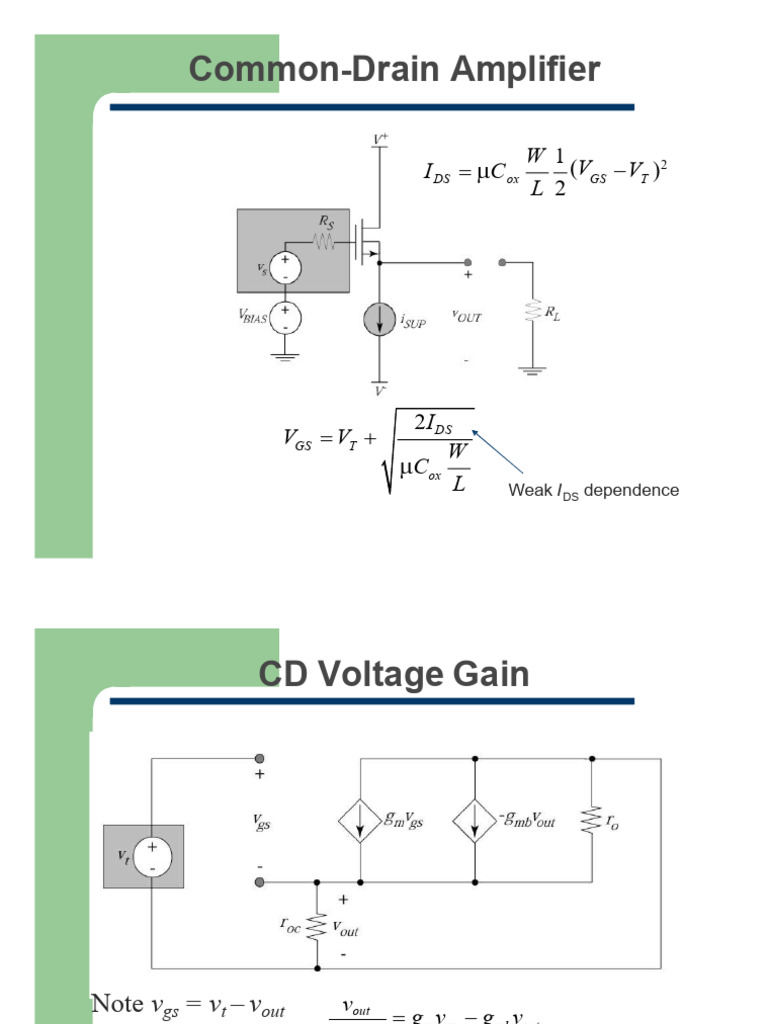 Common-Drain Amplifier Overview | PDF