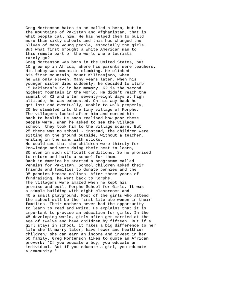 Greg Mortenson | PDF