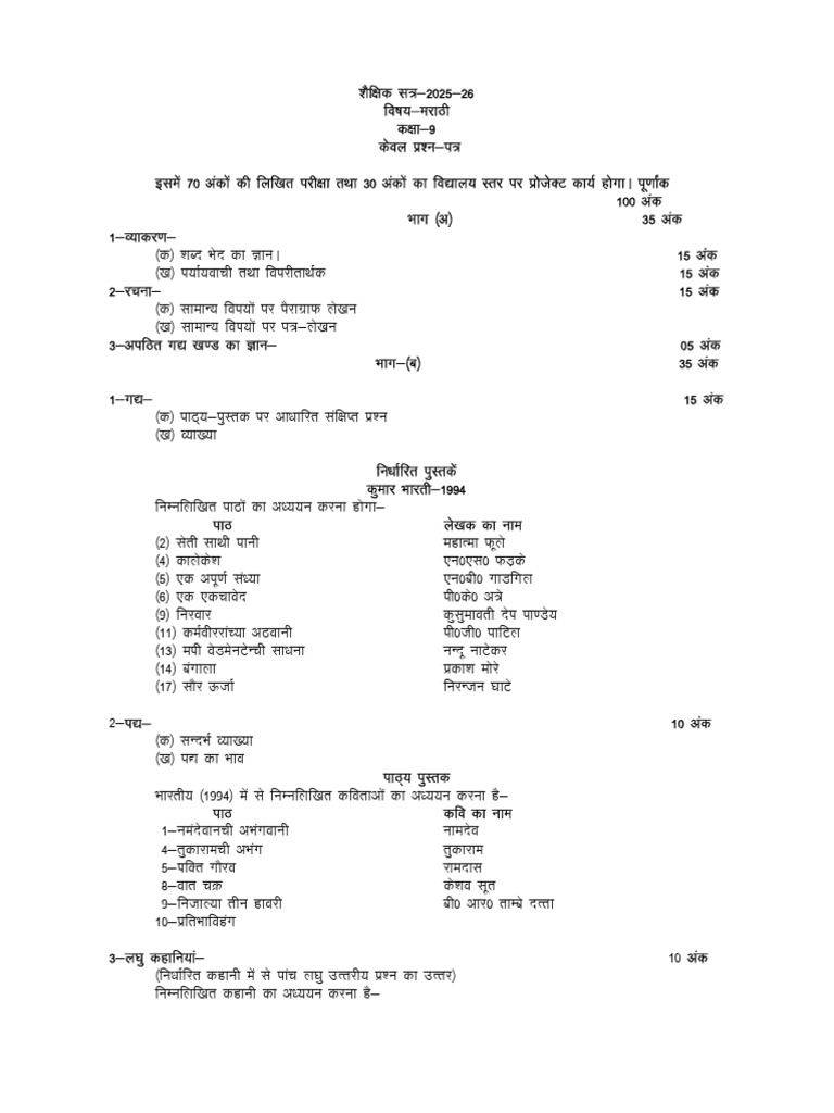 907 Marathi Class 9 | PDF