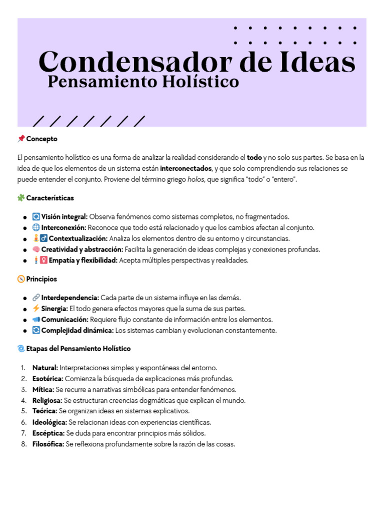 Definición y Características del Pensamiento Holístico | PDF