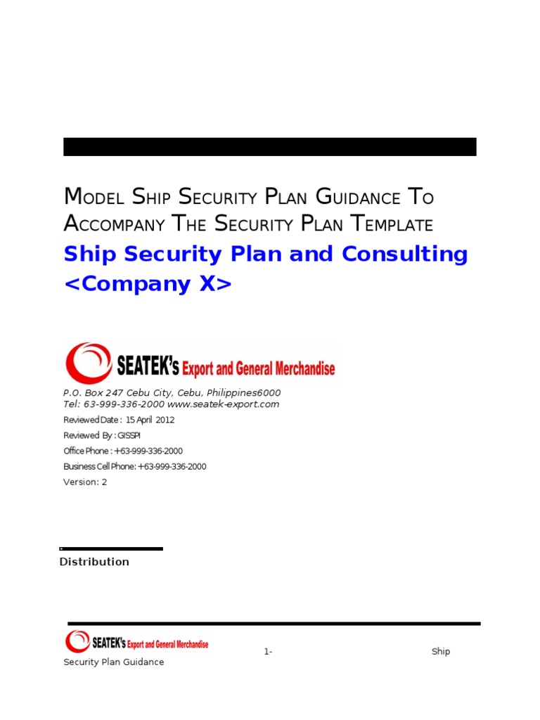 Guidance Ship Security Plan | PDF | Threat (Computer) | Ships