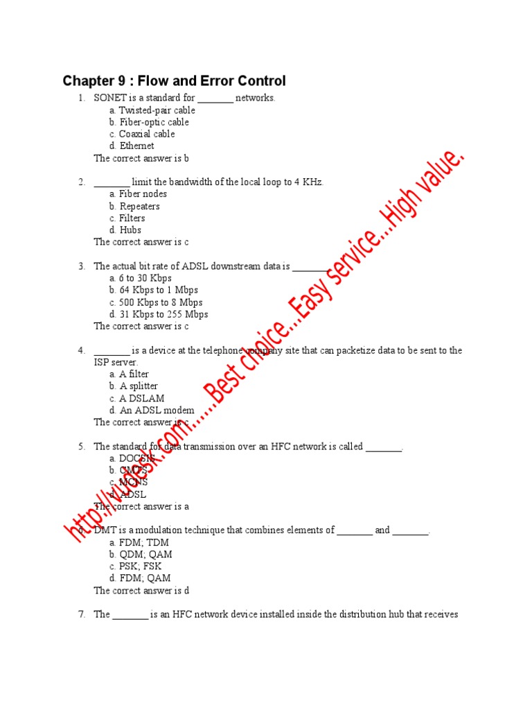 Chapter 9: Flow and Error Control | PDF | Broadcast Engineering ...