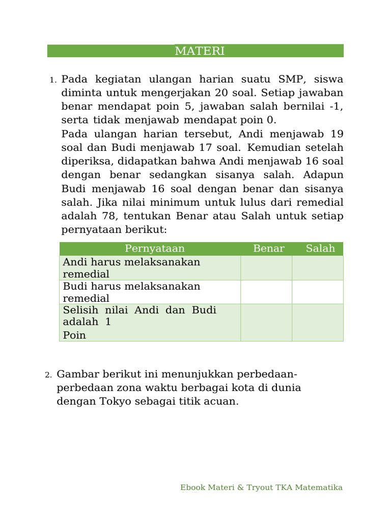 Literasi Tka Mat, 17 September 2025 | PDF