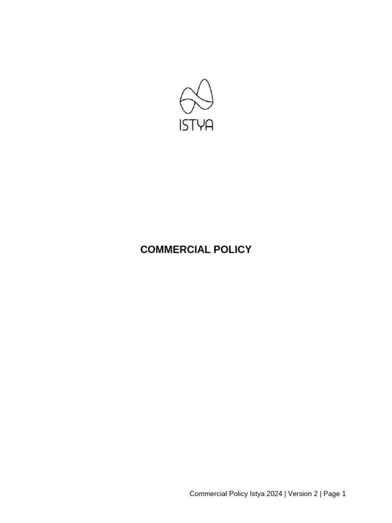 Istya Commercial Policy - V2 | PDF | Receipt | Payments