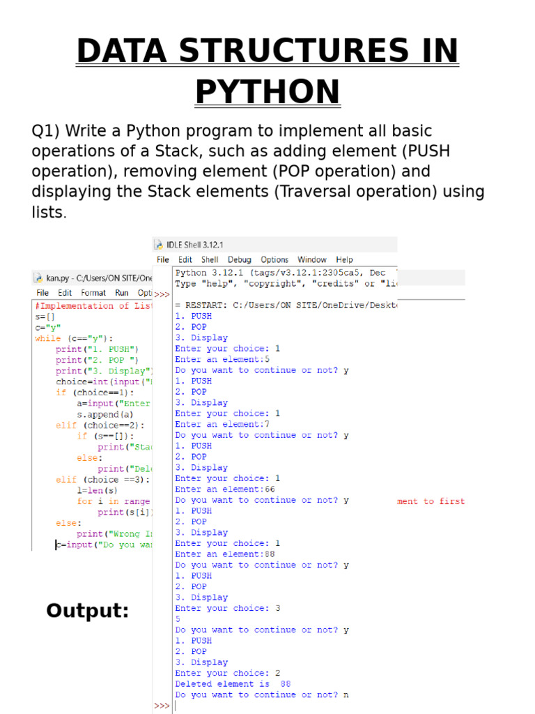 Python Stack Operations and Examples | PDF