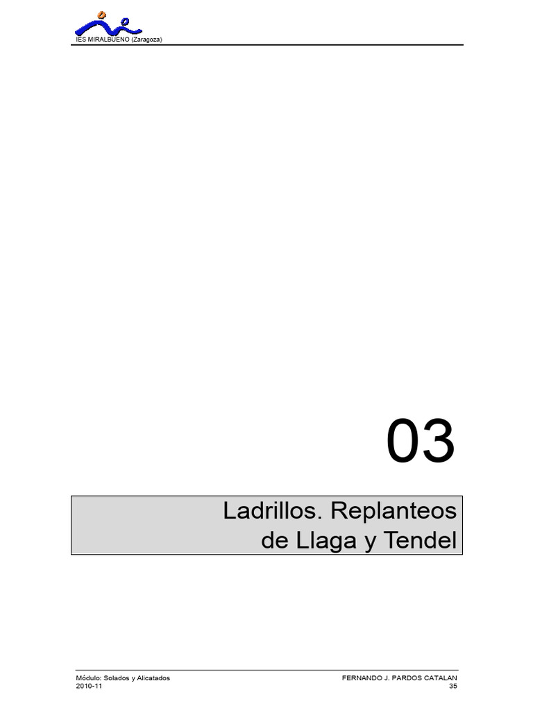 Replanteo de Llaga y Tendel en Ladrillos | PDF | Ladrillo | Materiales