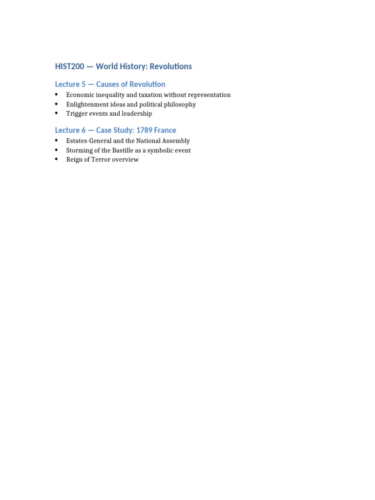 Hist200 Class Notes | PDF