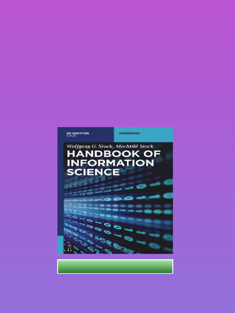 Handbook Of Information Science Wolfgang G Stock Mechtild Stock Ready ...