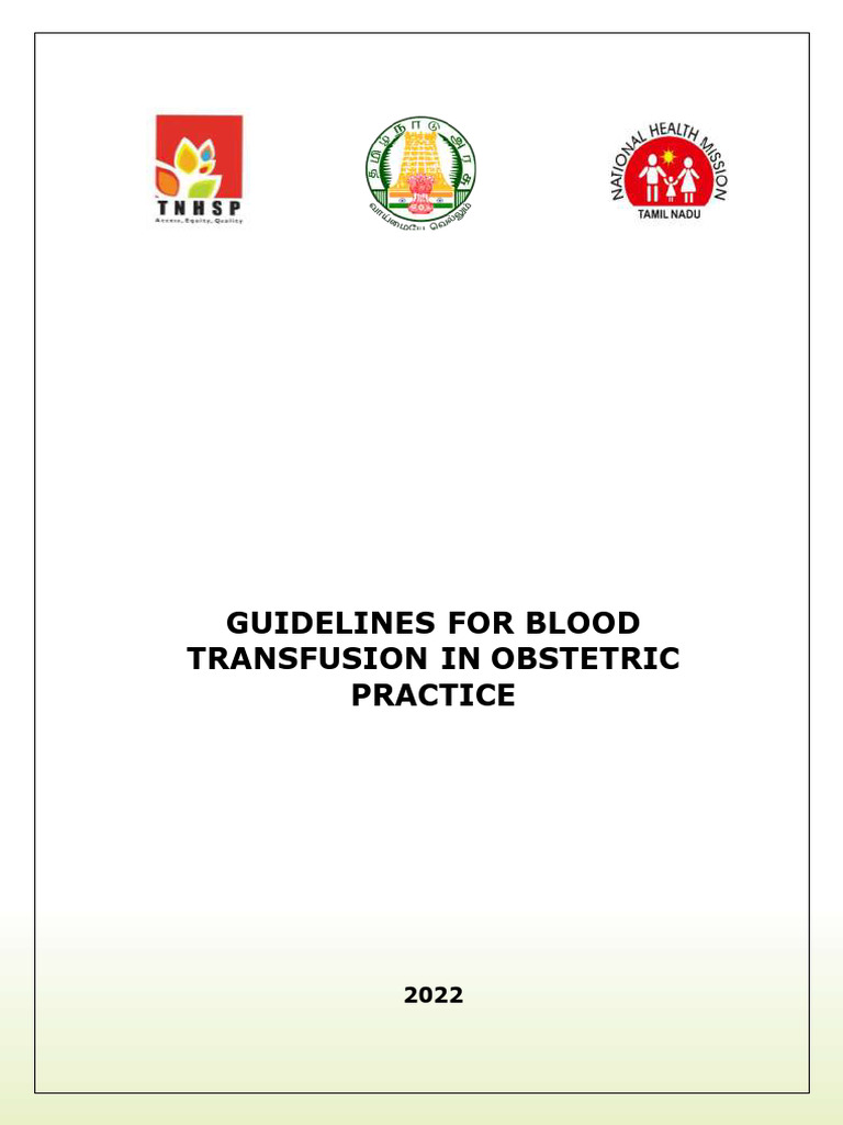 Blood Transfusion Guidelines for Obstetrics | PDF | Blood Transfusion ...