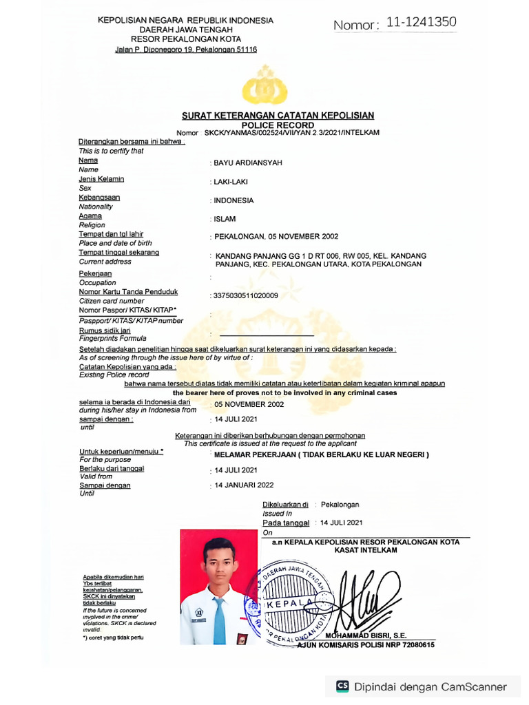 Scan SKCK | PDF
