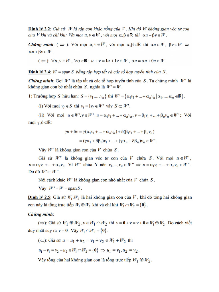Vector Spaces Proofs | PDF