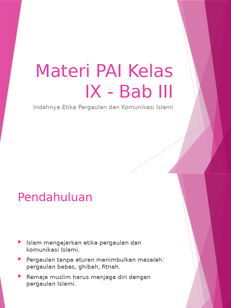 Etika Pergaulan dan Komunikasi Islami | PDF