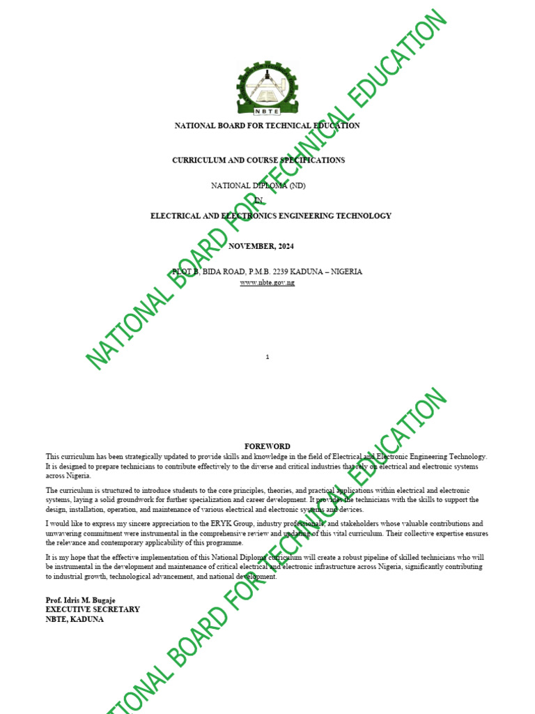 ND Electrical & Electronics Curriculum | PDF | Mathematics | Engineering