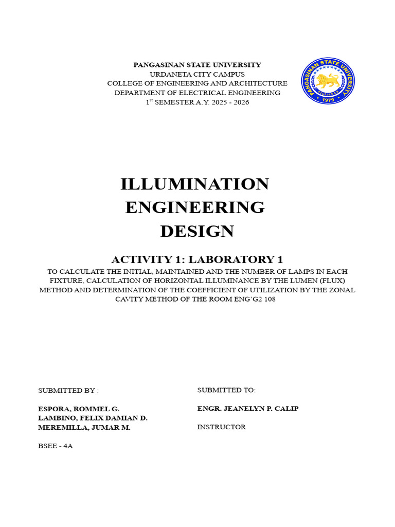 Illumination Activity 1 | PDF | Lighting | Electromagnetic Radiation