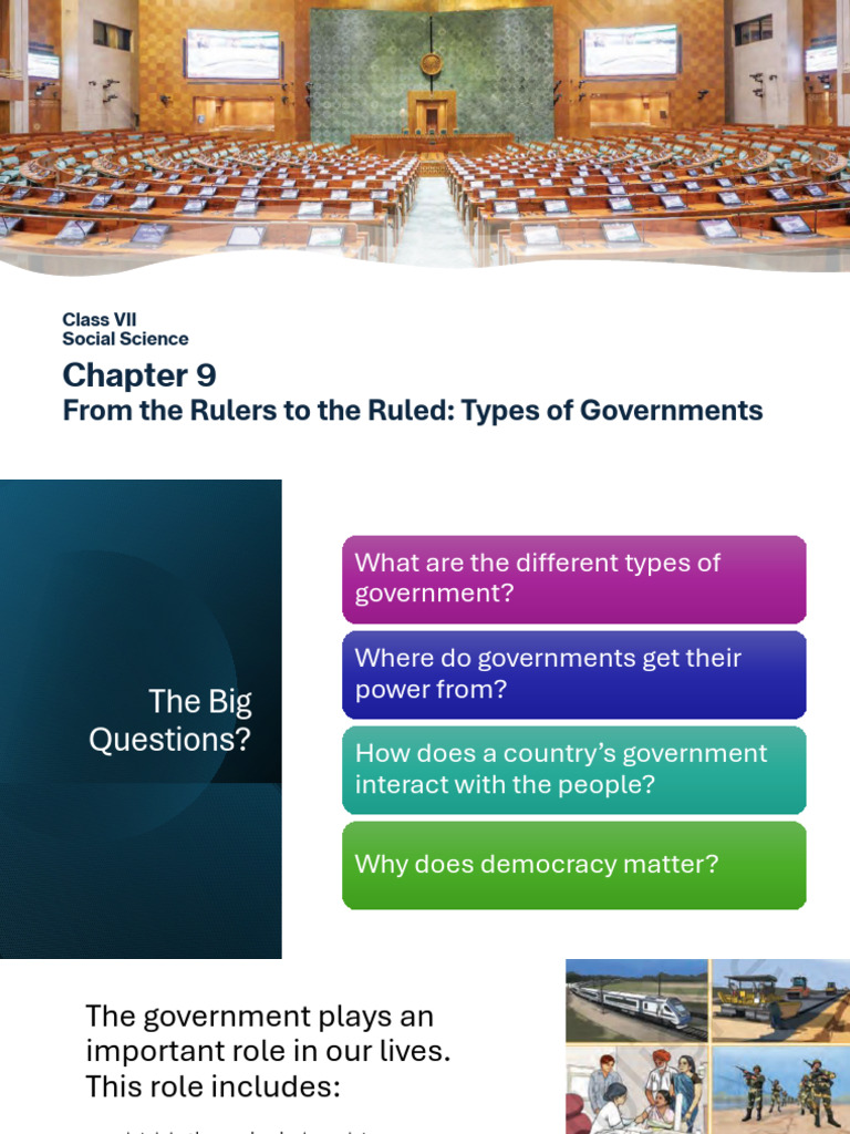 On CH 9 From The Rulers To The Ruled Types of Governments For Class VII ...