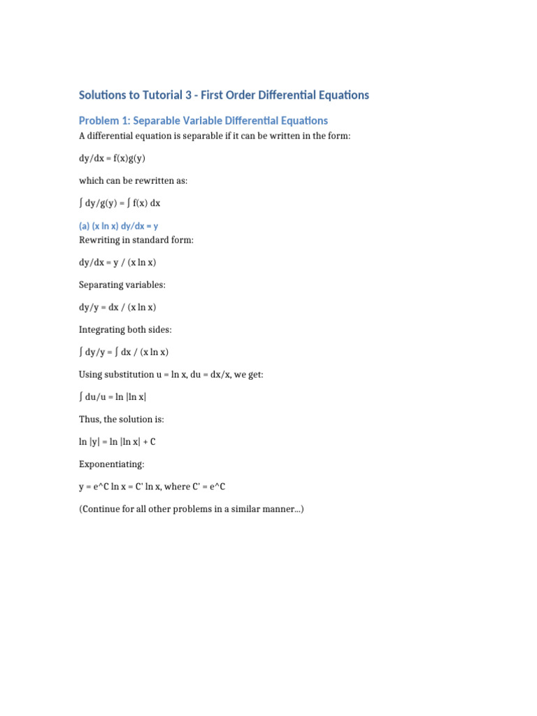 Tutorial 3 Solutions | PDF