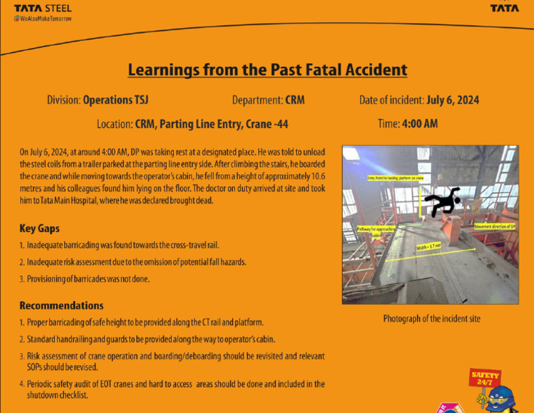 Learnings From Past Fatal Incident - CRM TSJ | PDF