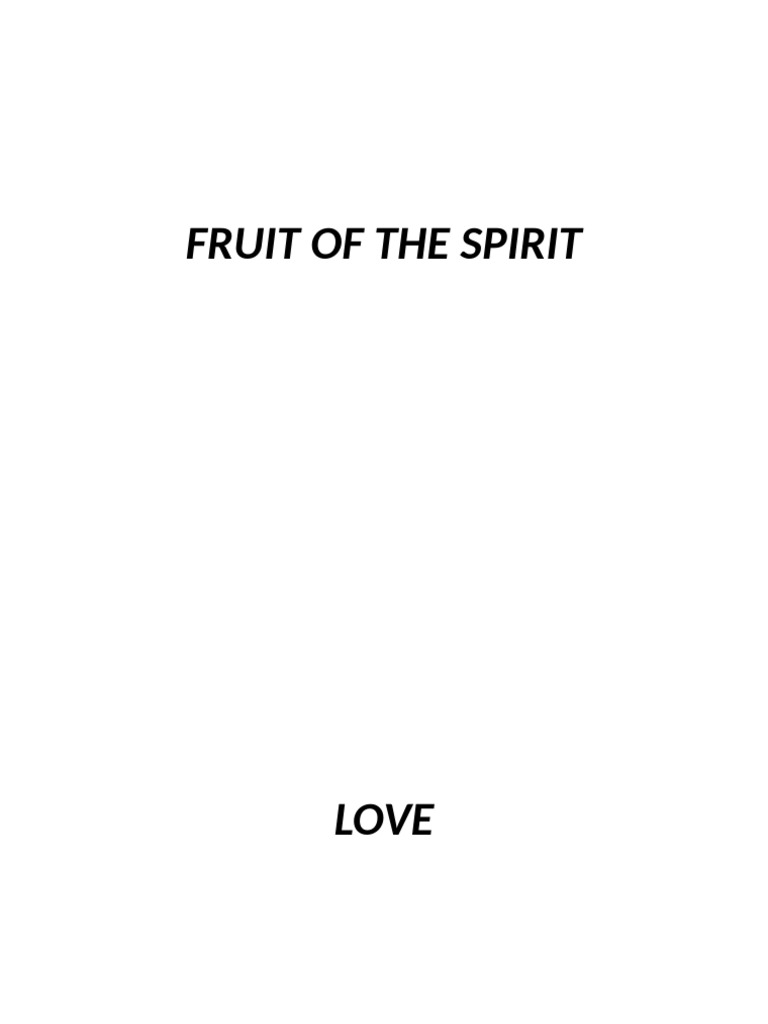 Fruit of the Spirit | PDF