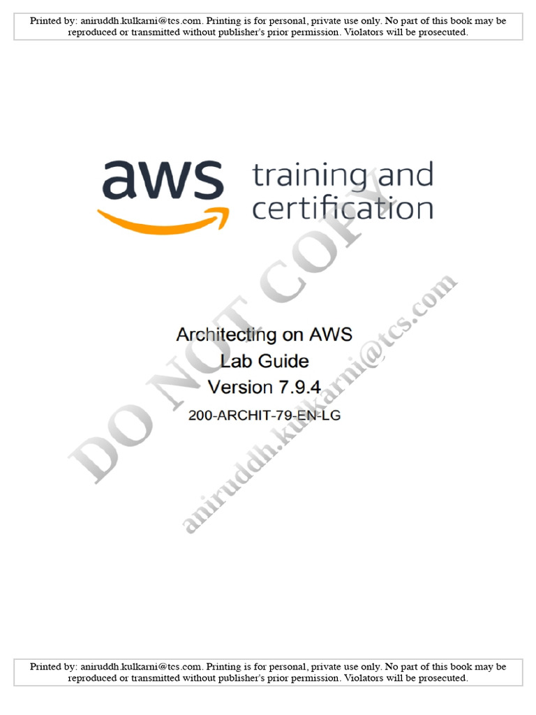 Architecting on AWS 7.9.4 (en)_ Lab Guide | PDF