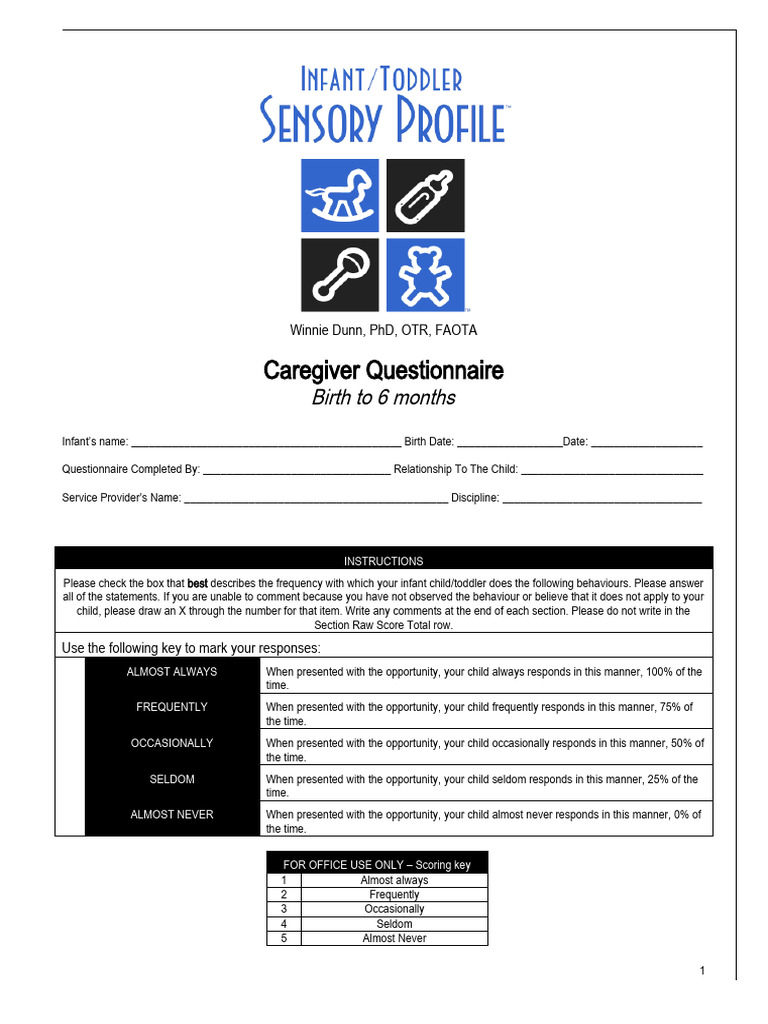 Caregiver Questionnaire for Infants | PDF | Sound | Senses
