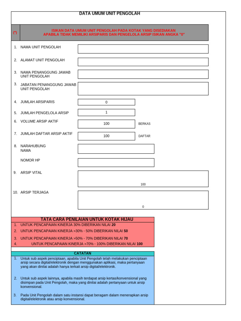 Formulir Aski (Nilai) - Up2 | PDF