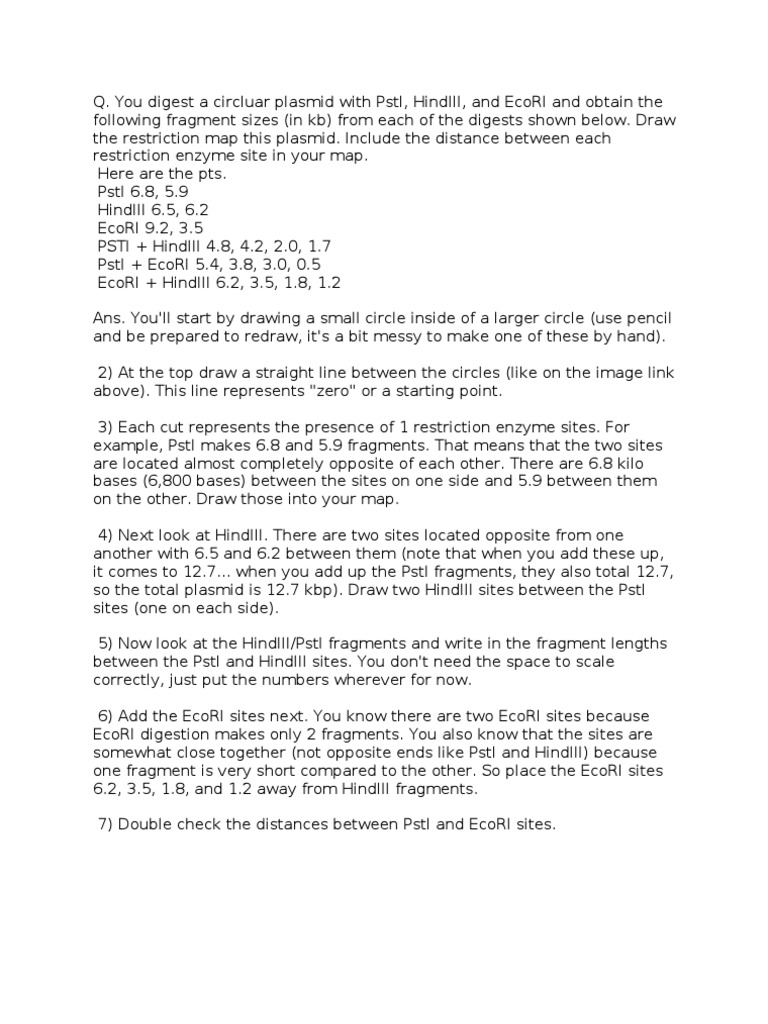 Restriction Mapping Sample Question and Its Solution | PDF ...