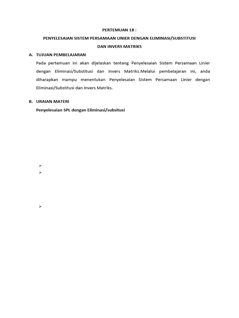 Penyelesaian SPL: Eliminasi & Invers Matriks | PDF