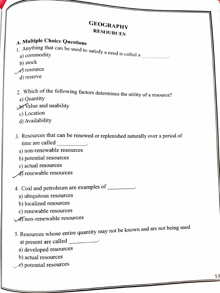 Solutions Geography Assignment | PDF | Soil | Resource