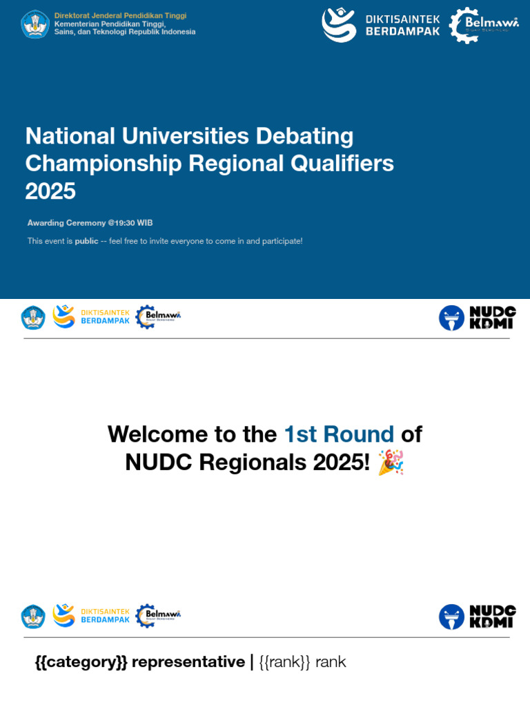 Awarding Ceremony - NUDC Regionals 2025 | PDF
