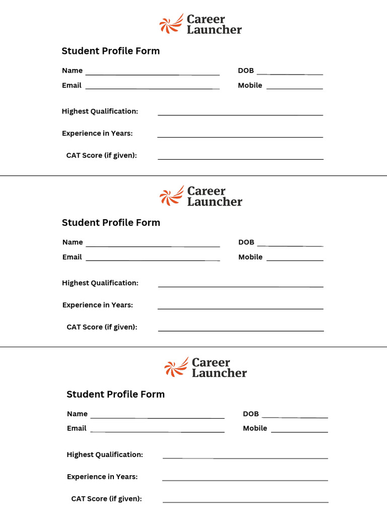 Student Profile Form Template | PDF