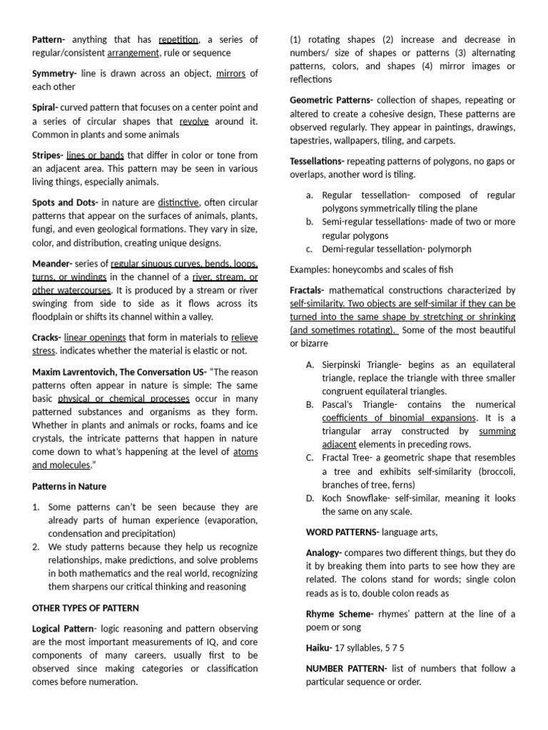 MMW Patterns and Fibonacci | PDF | Pattern | Numbers