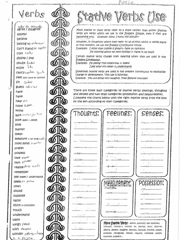 Stative Verbs Use | PDF