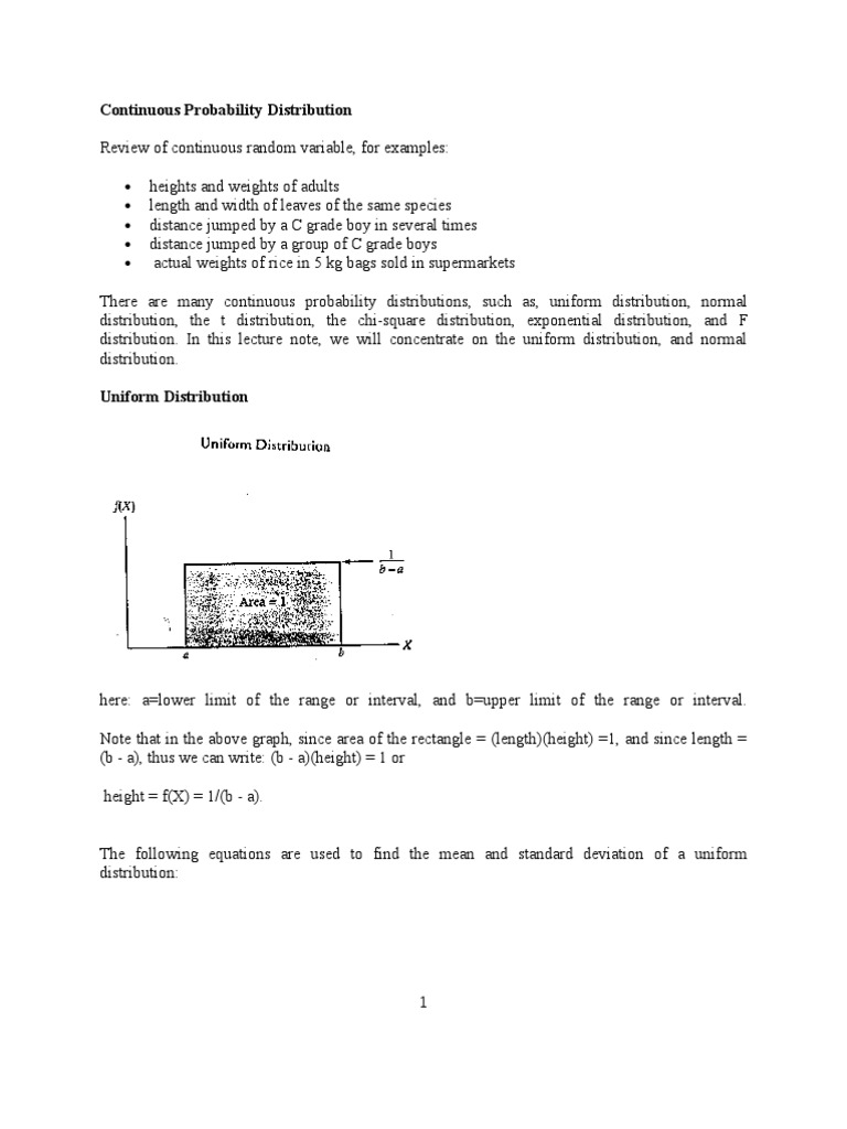 Continuous Probability Distribution | PDF | Normal Distribution ...