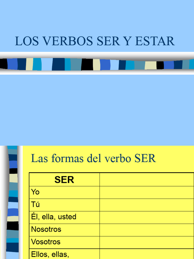 Usos de los verbos SER y ESTAR | PDF