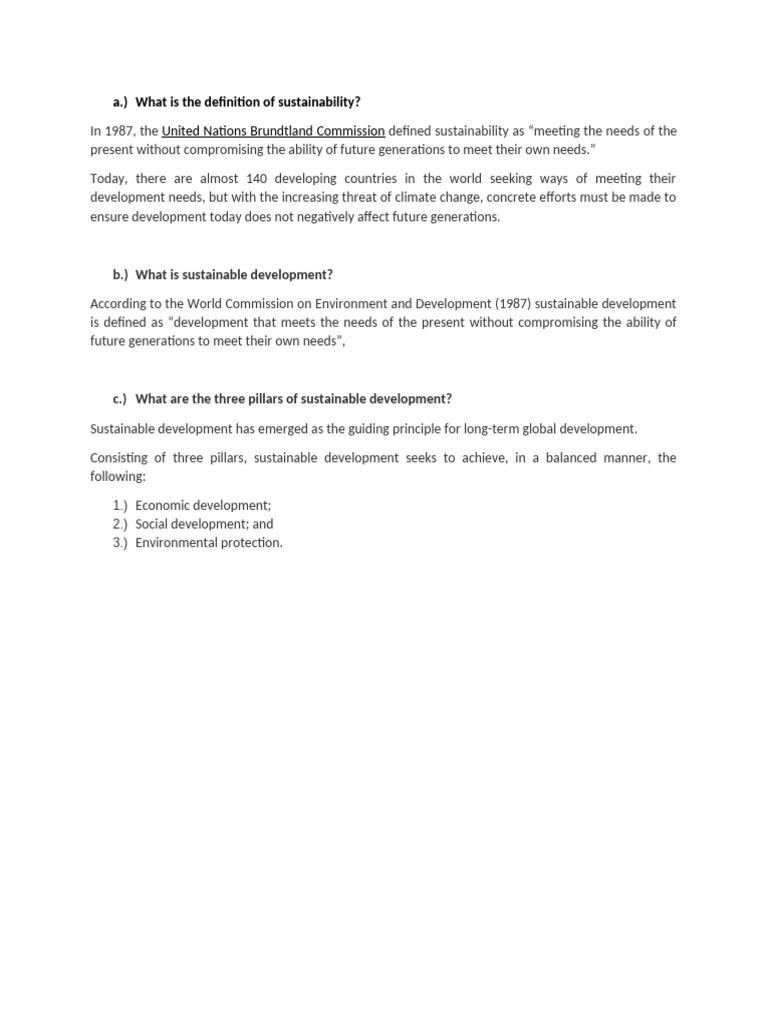 Brundtland Report and Sustainable Development | PDF | Sustainability ...