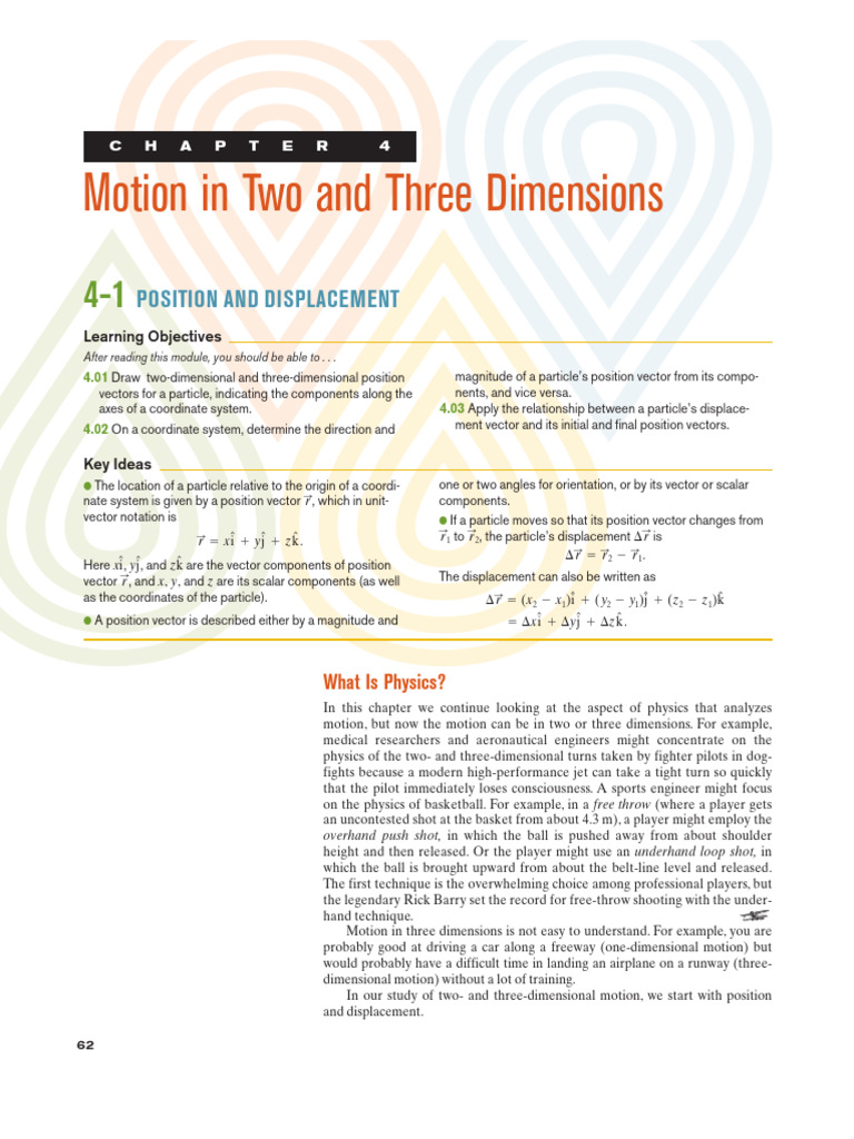 Motion in Two and Three Dimensions | PDF | Velocity | Acceleration