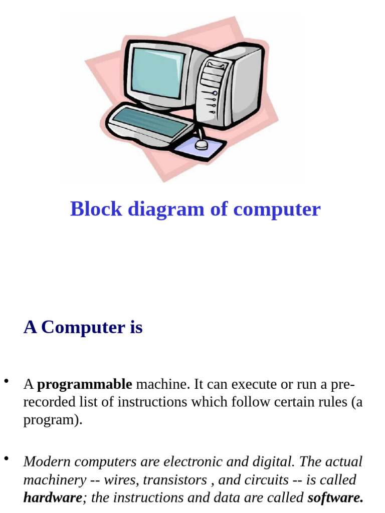 2 Block Diagram of Computer and Its Types | PDF | Computer Data Storage | Central Processing Unit