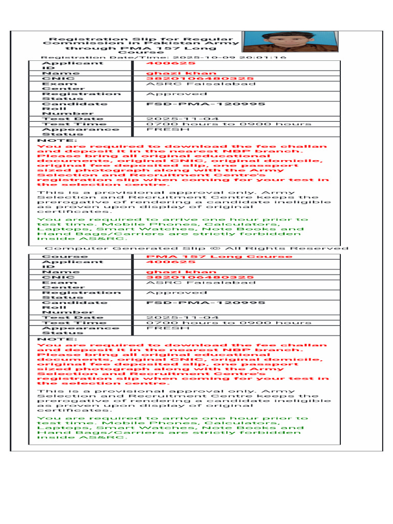 Registration Slip | PDF
