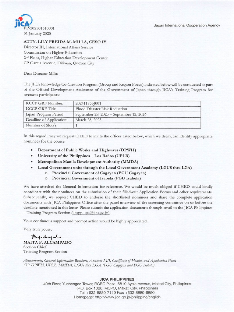 00 Letter To CHED - Flood Disaster Risk Reduction | PDF | Philippines ...