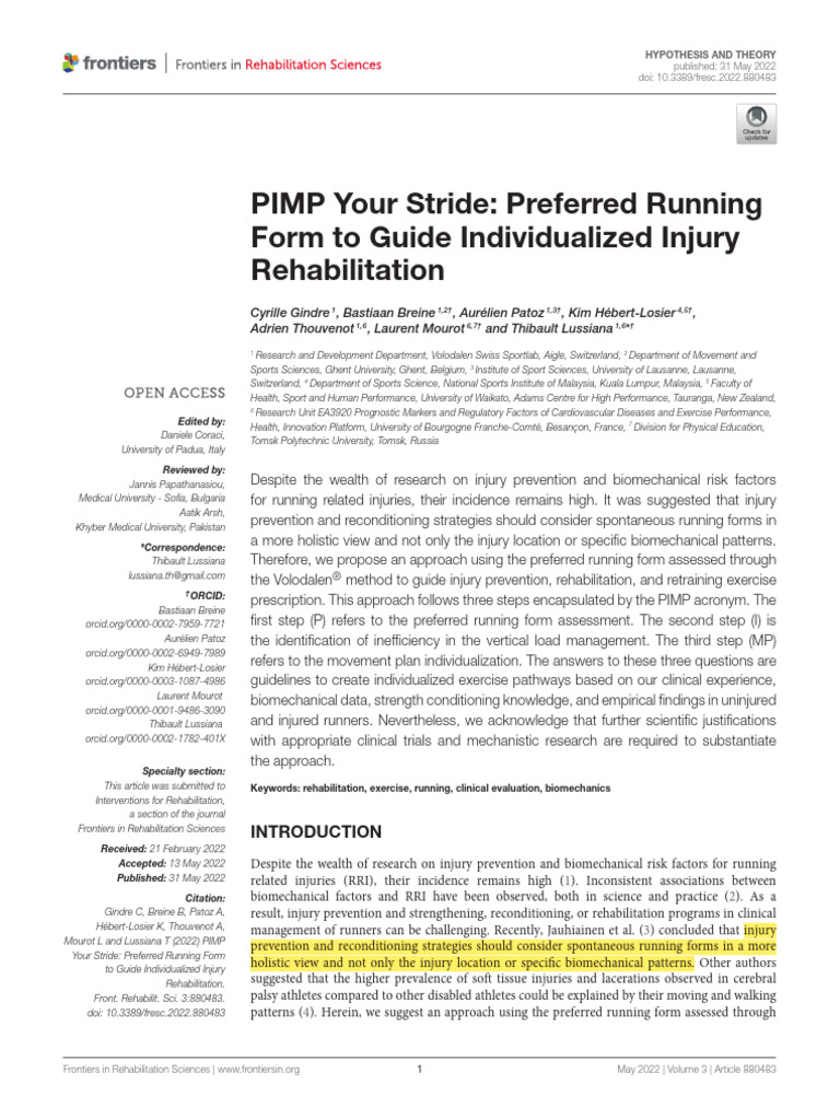 Running Strike Patterns in Relation To Rehab | PDF | Running