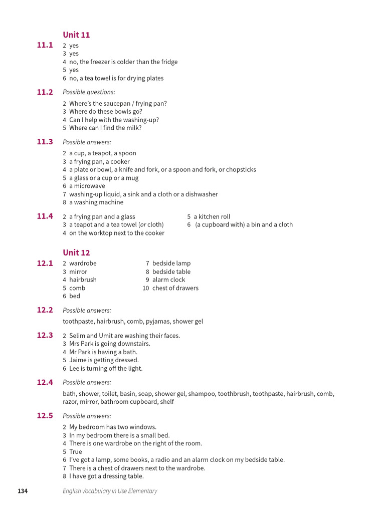English Vocabulary Practice Units 11-14 | PDF | Home