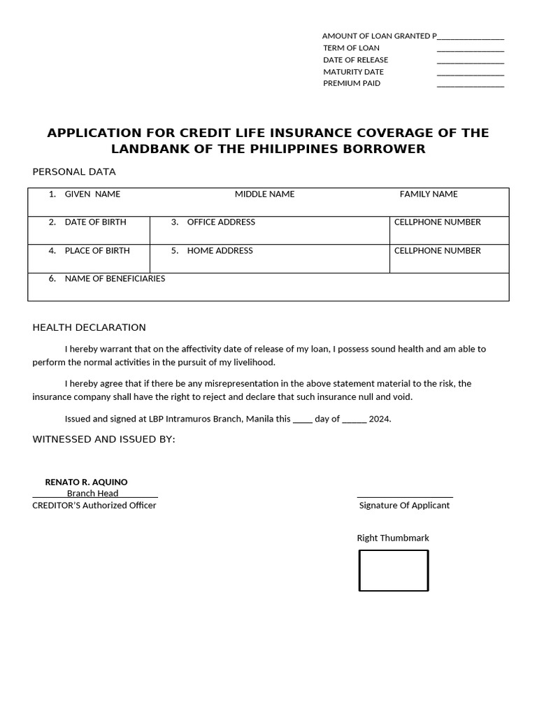 Cli (Insurance Form) | PDF